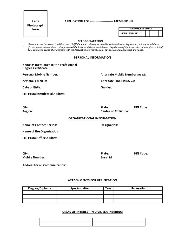 Personal Information: Self-Declaration | PDF