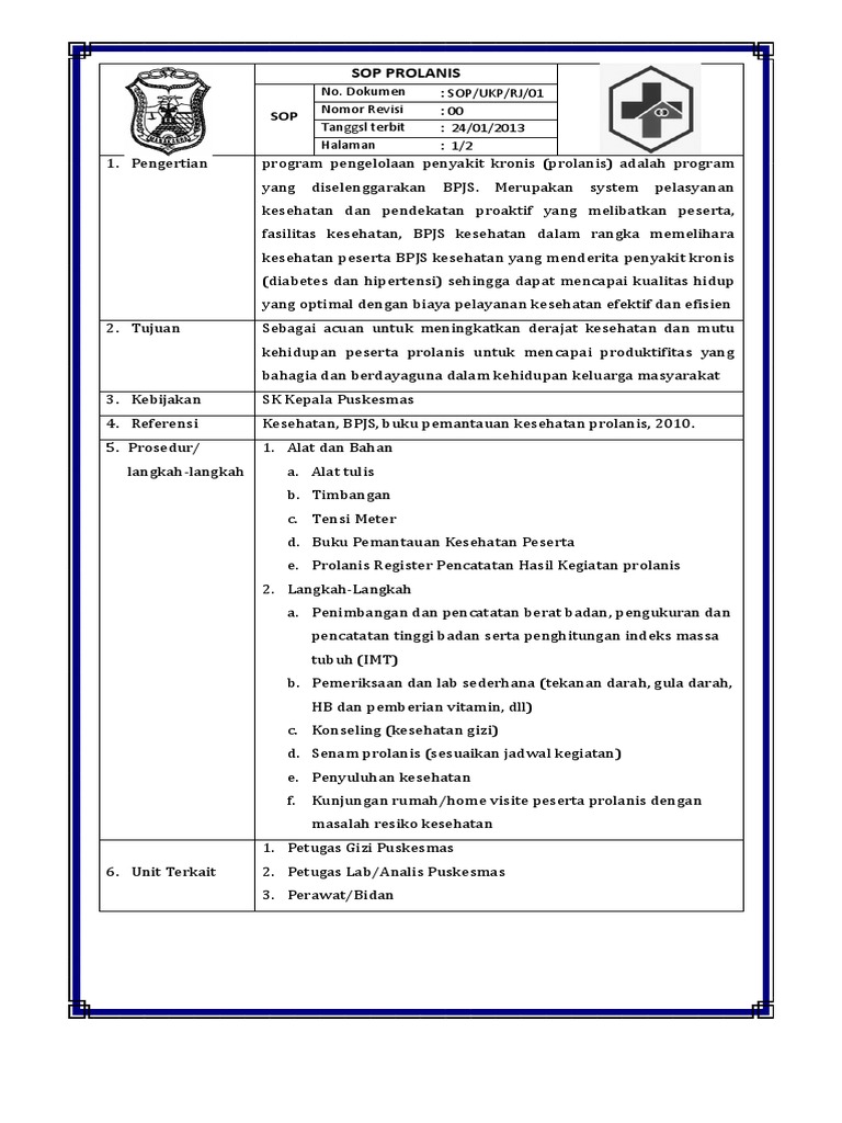 Sop Prolanis | PDF