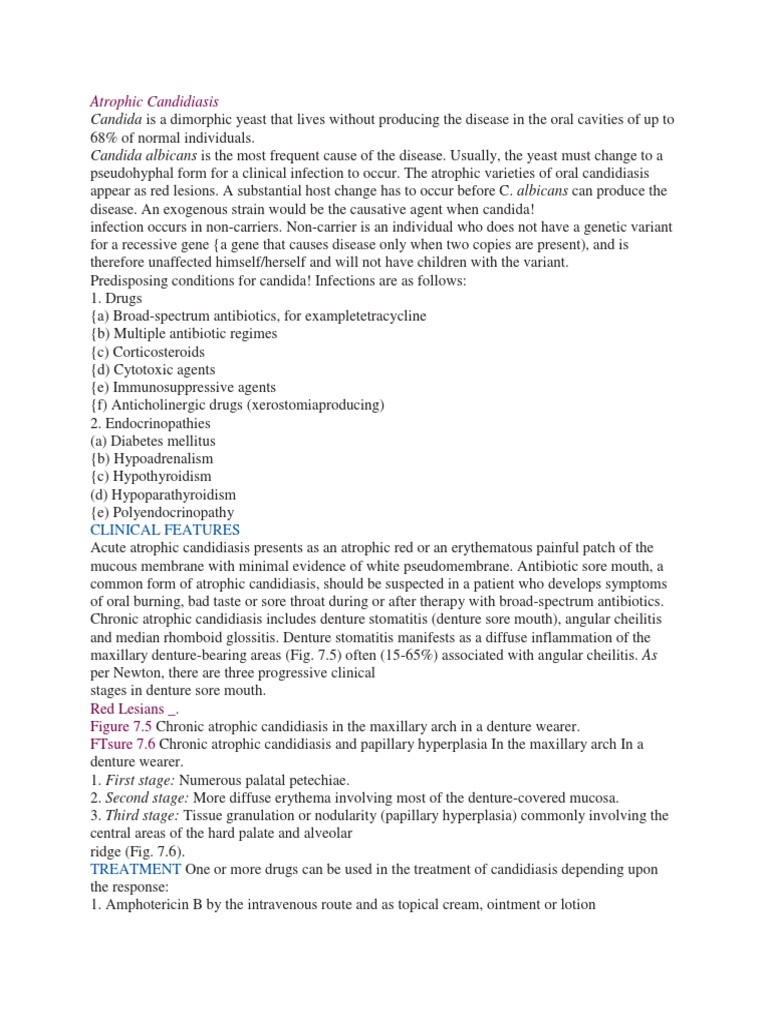 Atrophic Candidiasis | PDF | Candidiasis | Medical Specialties
