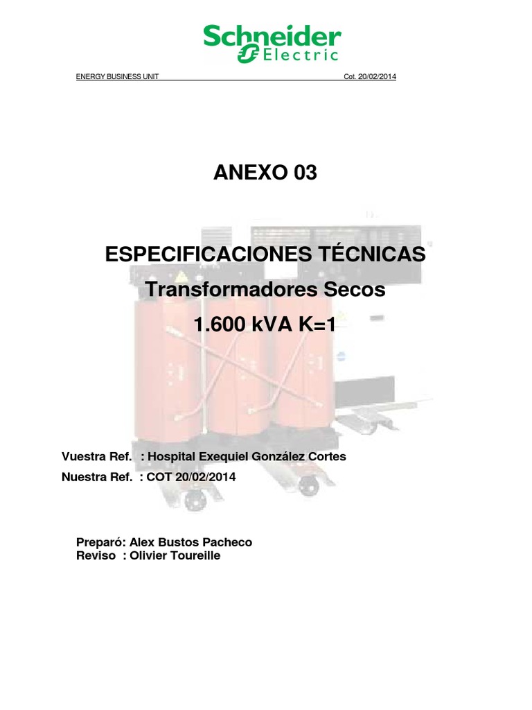 Transformador Trihal 1600KVA PDF | PDF | Transformador | Aluminio