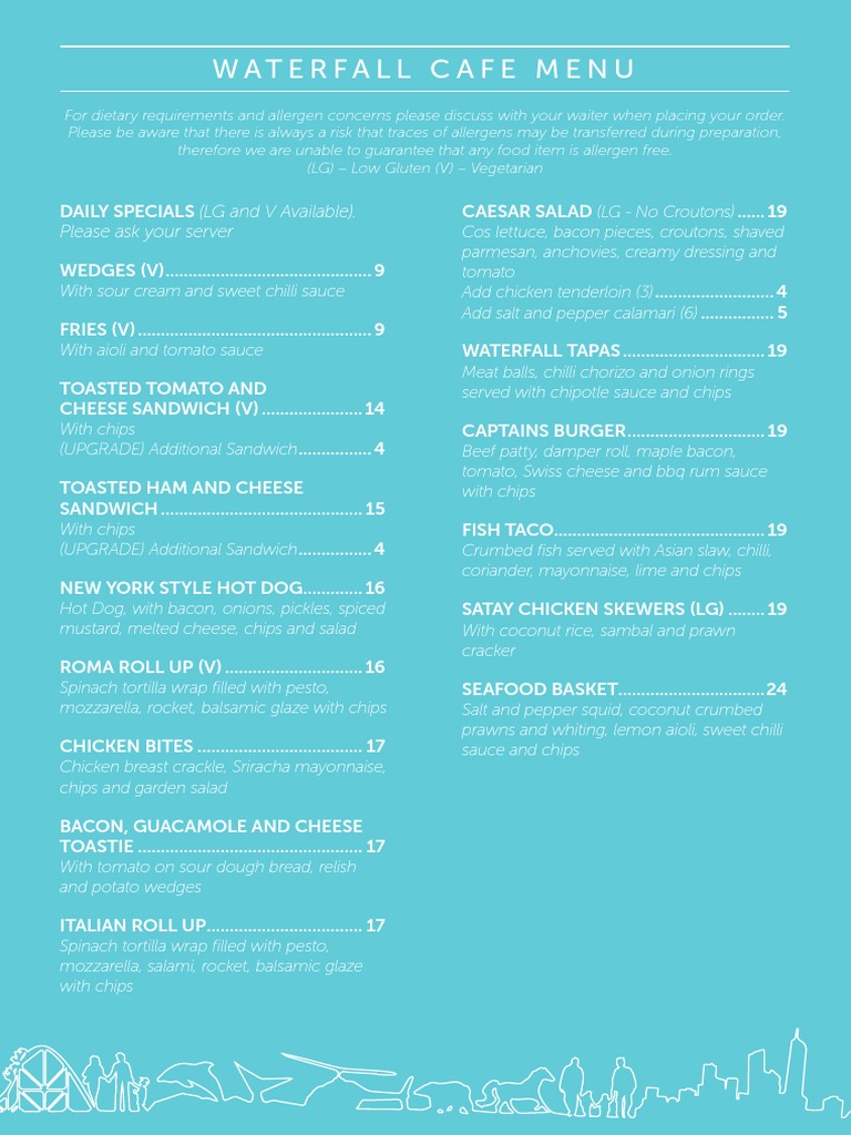 SeaWorldResort WaterfallCafeMenu v6 | PDF | French Fries | Salad
