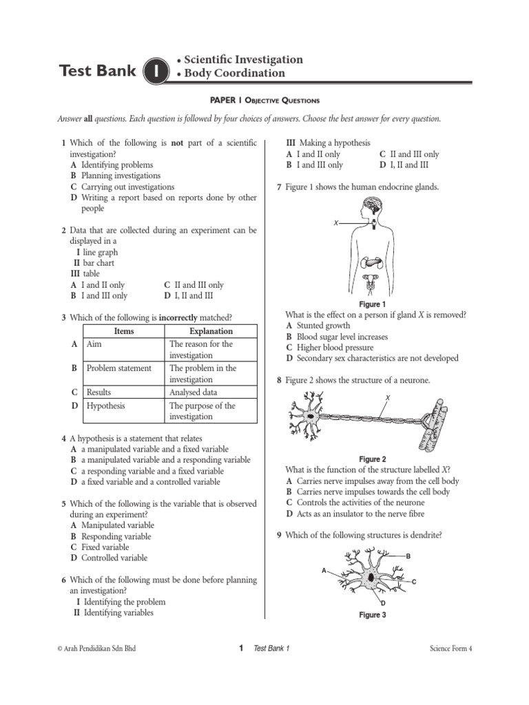 Science f4 Chapter 1 and 2 | PDF | Nervous System | Neuron
