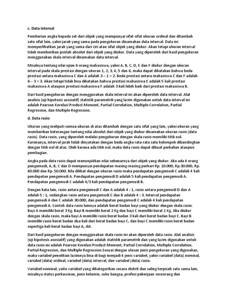 Data Interval Dan Rasio | PDF