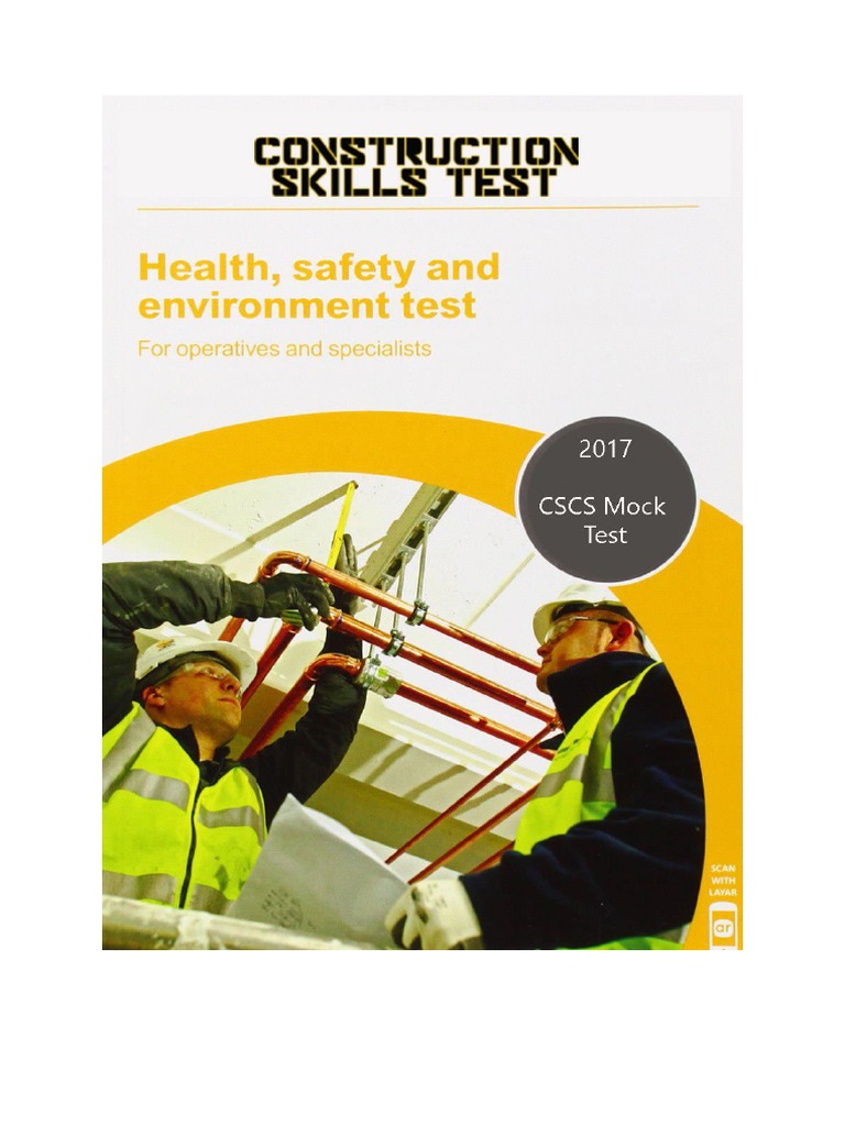 CSCS Test Questions Operatives Test | PDF | Safety | Wellness
