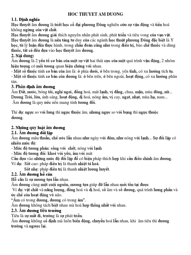 Hoc Thuyet Am Duong | PDF