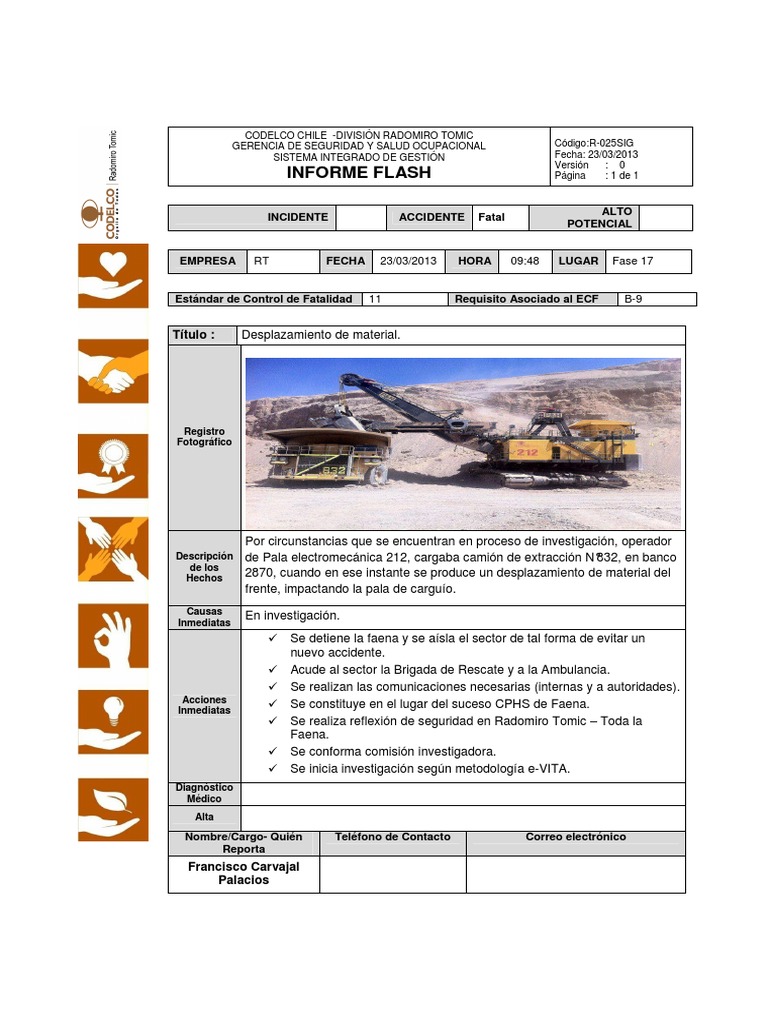 Informe Flash R 025SIG Accidente | PDF