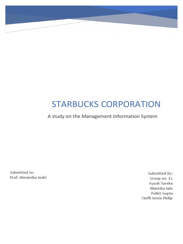 Management Information System (MIS) - Starbucks | PDF | Starbucks | Retail