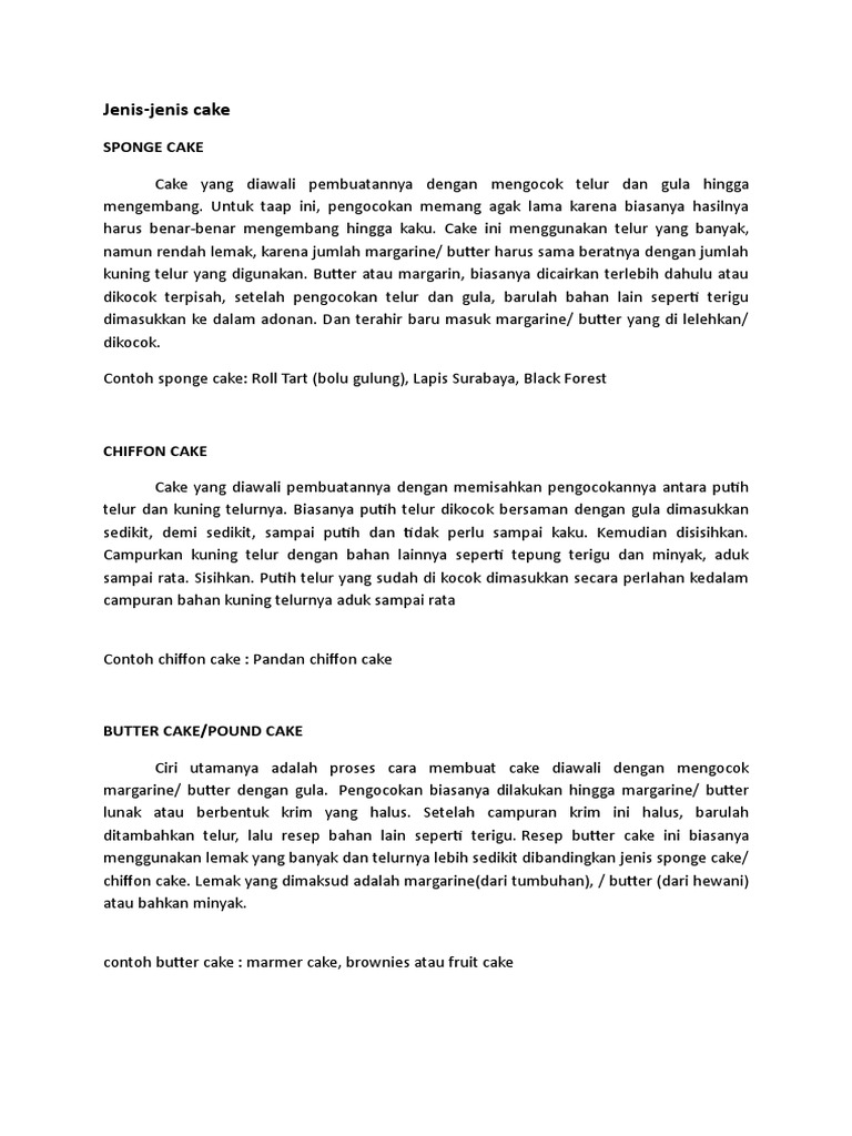 Jenis Cake | PDF