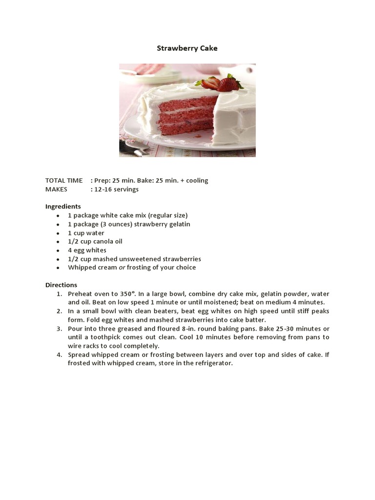 Recipe Cake | PDF | Cakes | Chocolate