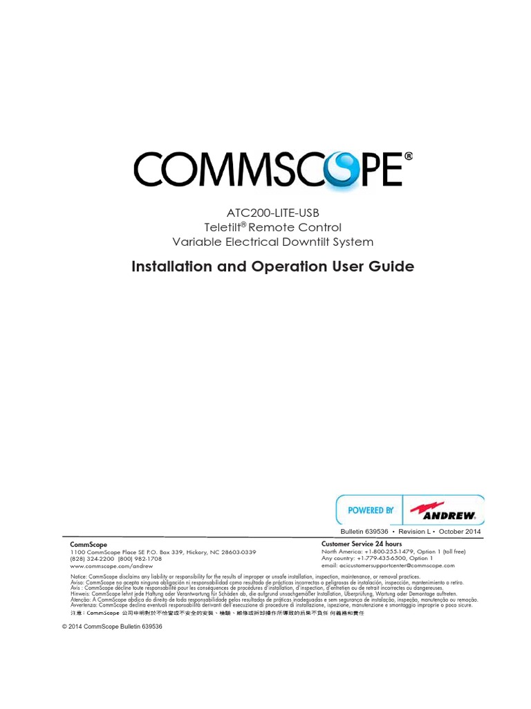 COMMSCOPE Installation and Operation User Guide | Electrostatic ...