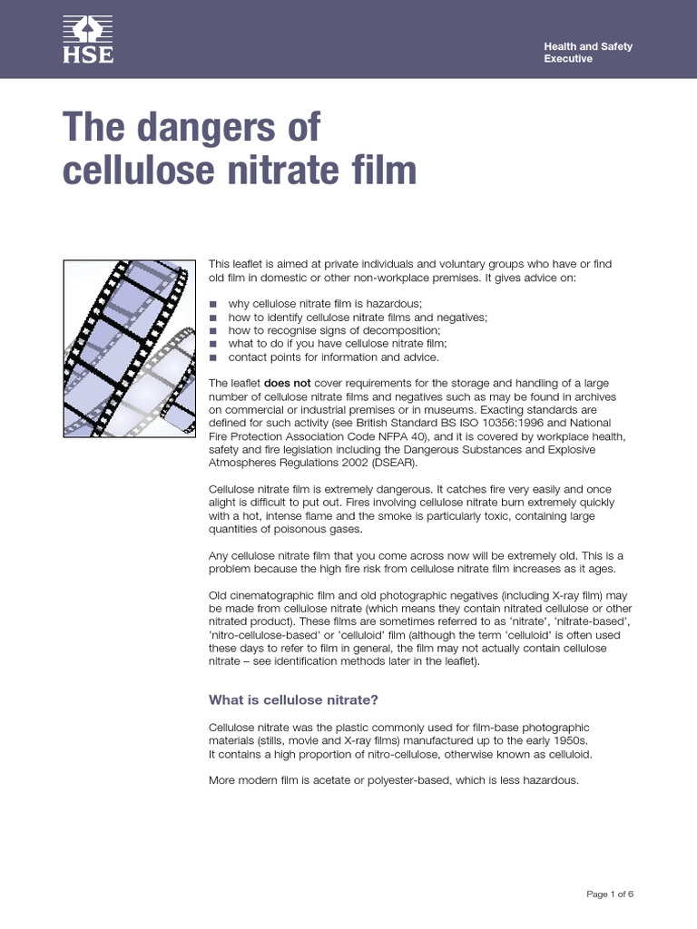 The Dangers of Cellulose Nitrate Film | PDF | Chemicals | Nature