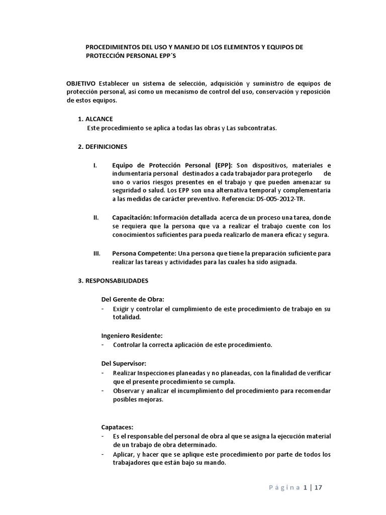 Procedimiento EPPs | PDF | Sonido | Soldadura