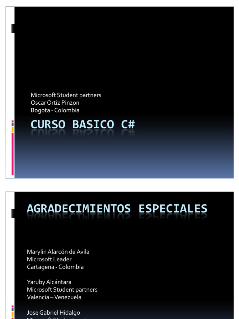 Curso Basico Csharp Net Framework C Sharp Lenguaje De Programación