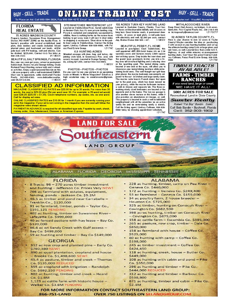 2018 January Trading Post | PDF | Hunting | Lumber