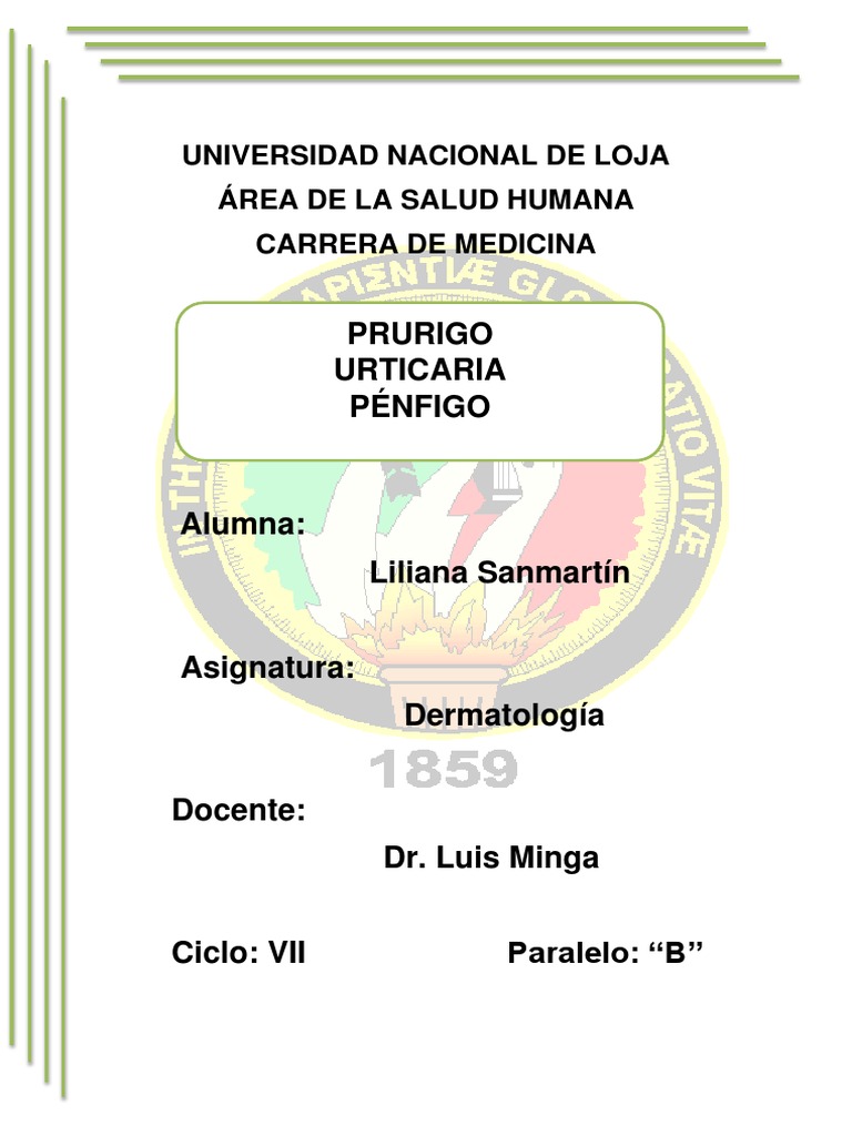 Prurigo, Urticaria, Pénfigo | PDF | Sistema complementario | Inmunología