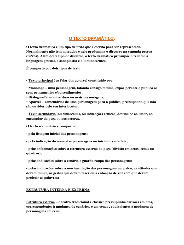 Texto Dramático | Ator | Teatro