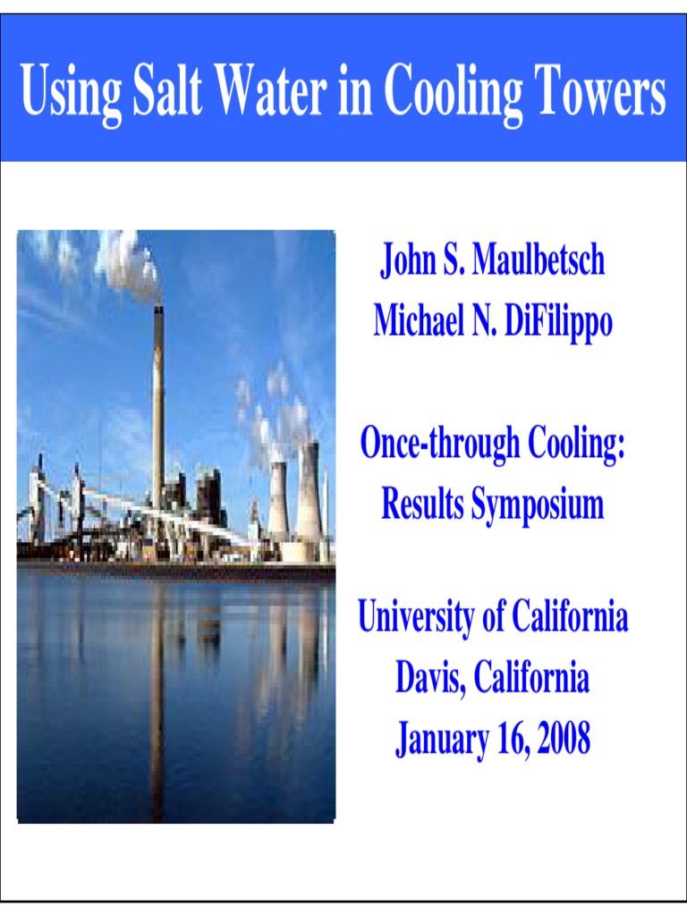 Using Salt Water in Cooling Towers | PDF | Seawater | Chemistry