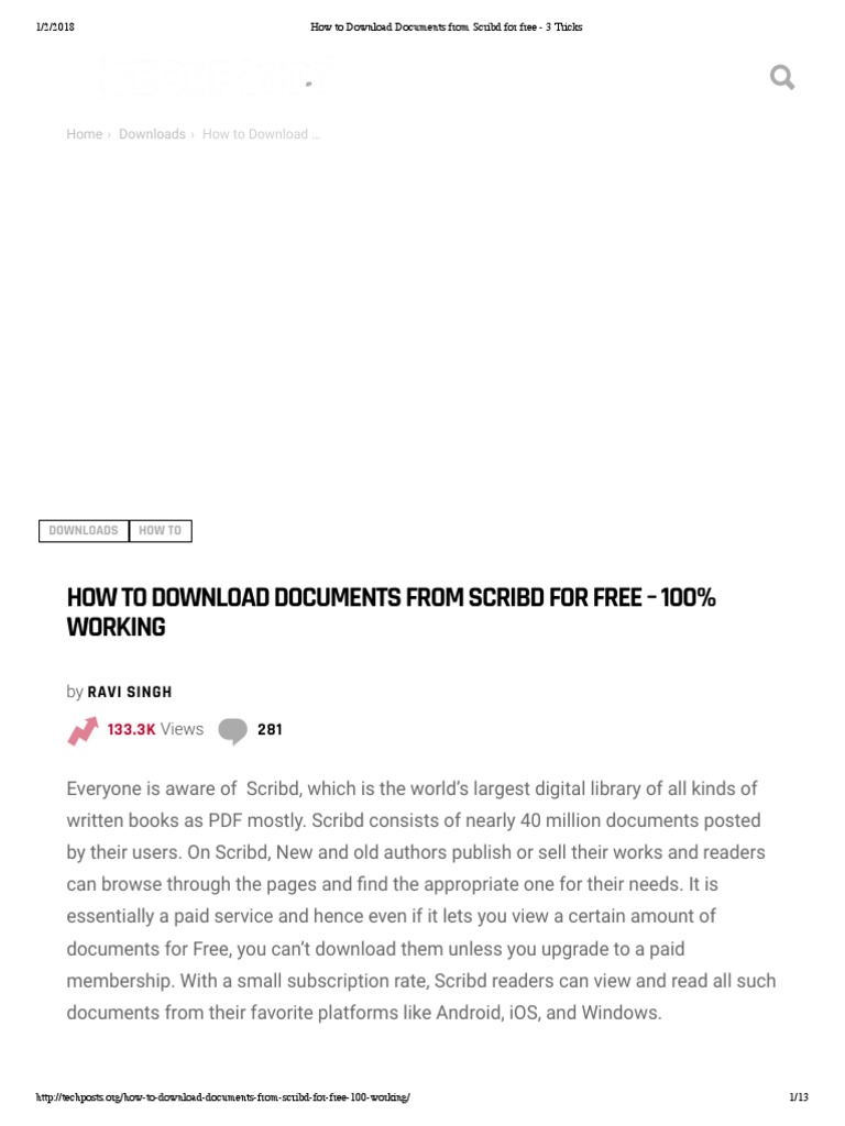 Download Scribd Documents for Free in 3 Easy Ways | PDF | Scribd ...