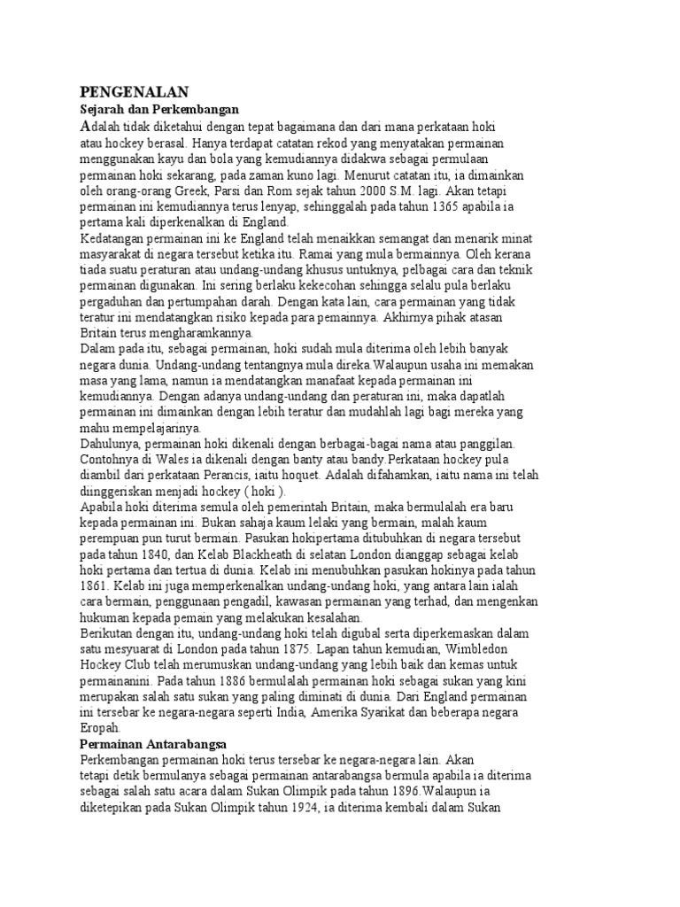 Folio Lengkap Permainan Hoki | PDF