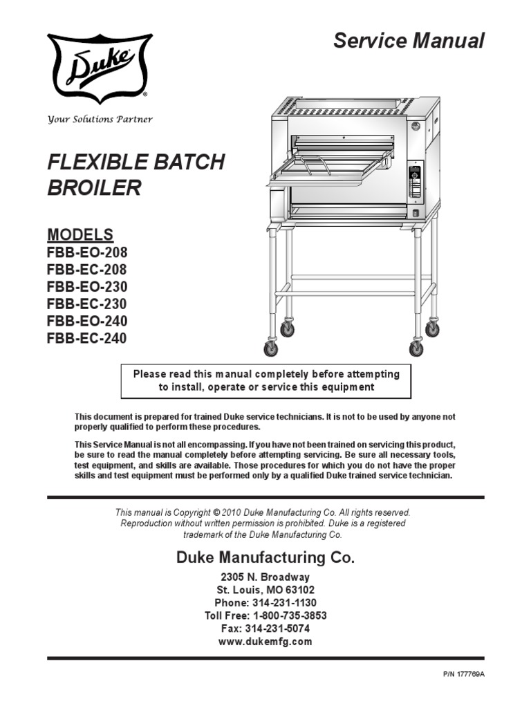 Manual Broiler Duke | Relay | Switch
