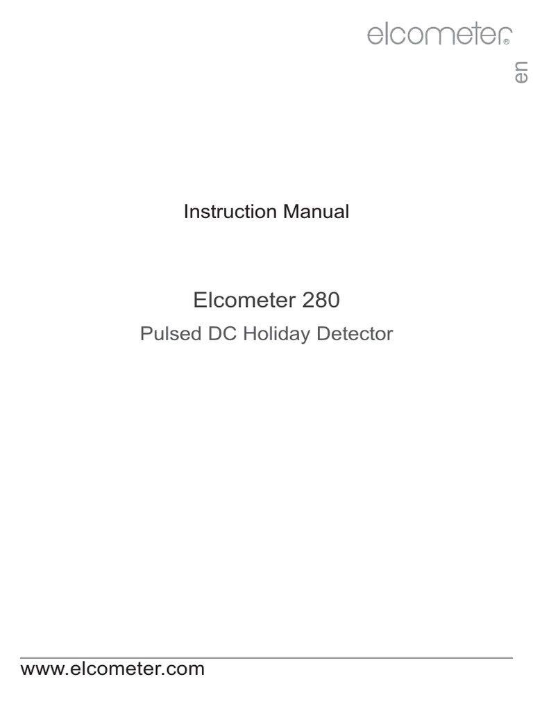 Manual Elcometer 280 | PDF | Electrical Breakdown | Battery Charger