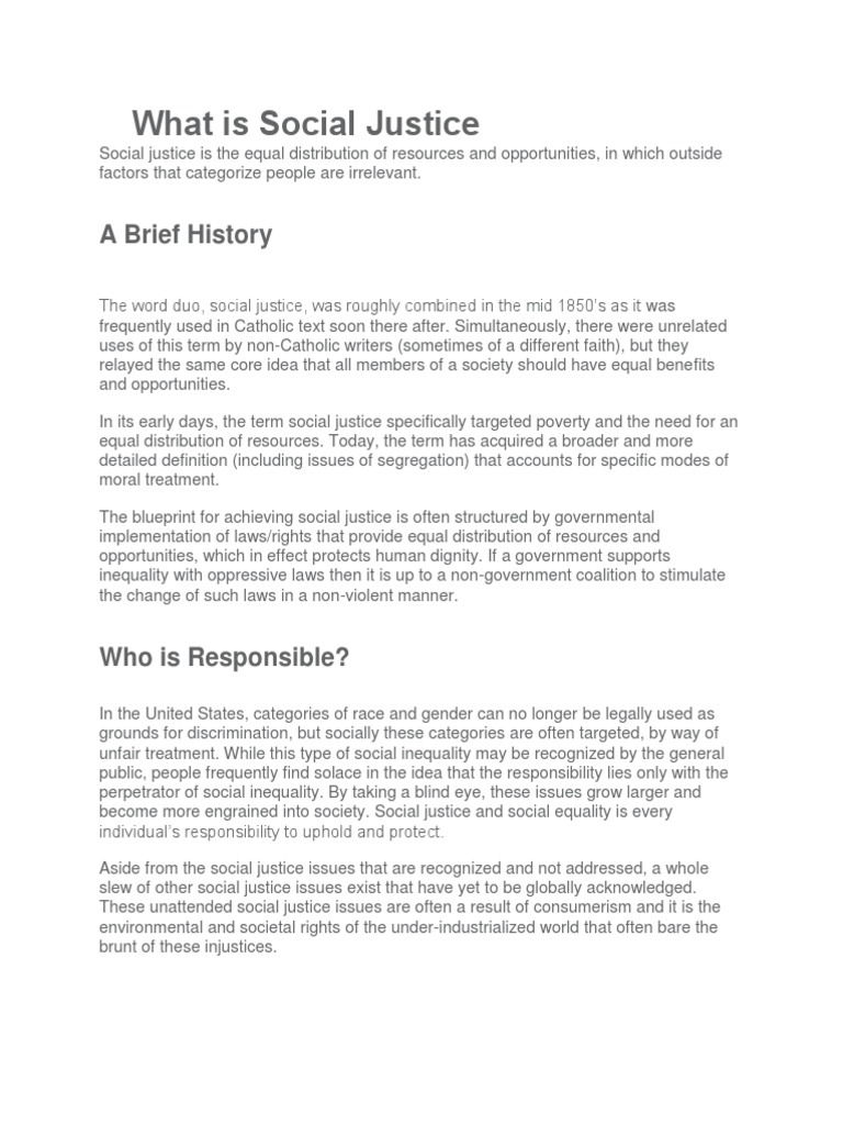 What Is Social Justice | PDF | Social Justice | Social Inequality