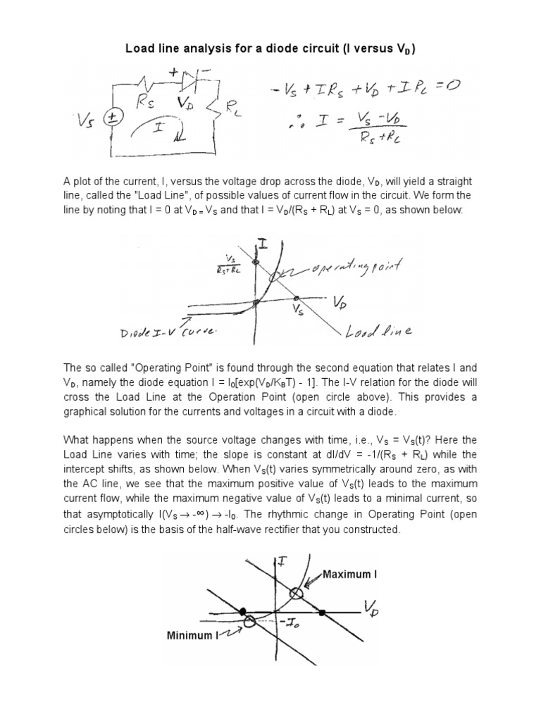 Diode Load Line Analysis and Operating Point | PDF