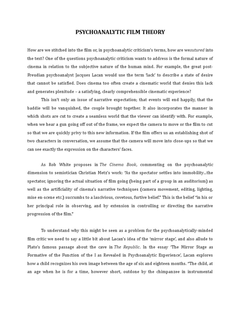 Psychoanalytic Film Criticism | PDF | Psychological Concepts | Psychology