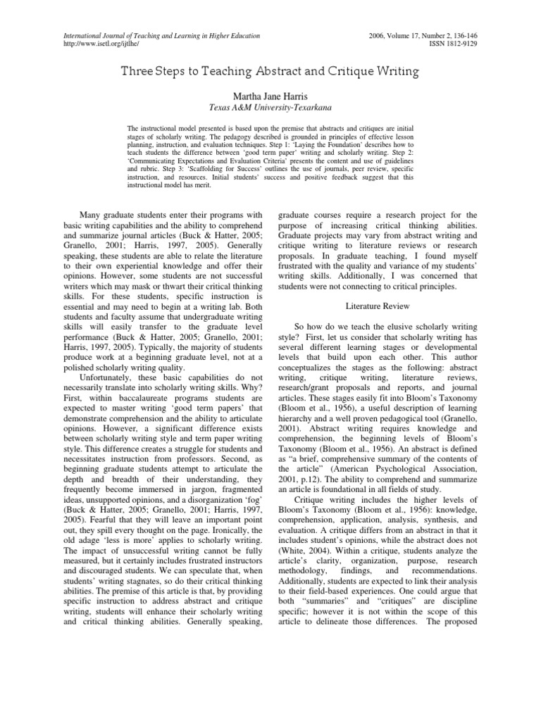 Steps To Critique Writing | PDF | Rubric (Academic) | Critical Thinking