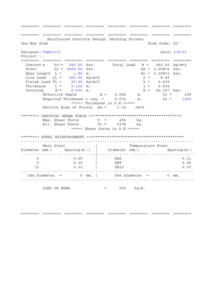 Oneway Slab | PDF | Building Technology | Applied And Interdisciplinary Physics
