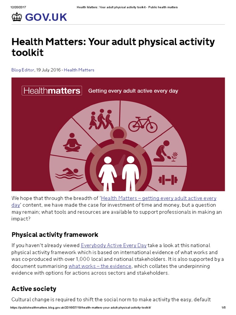 Health Matters - Your Adult Physical Activity Toolkit - Public Health ...