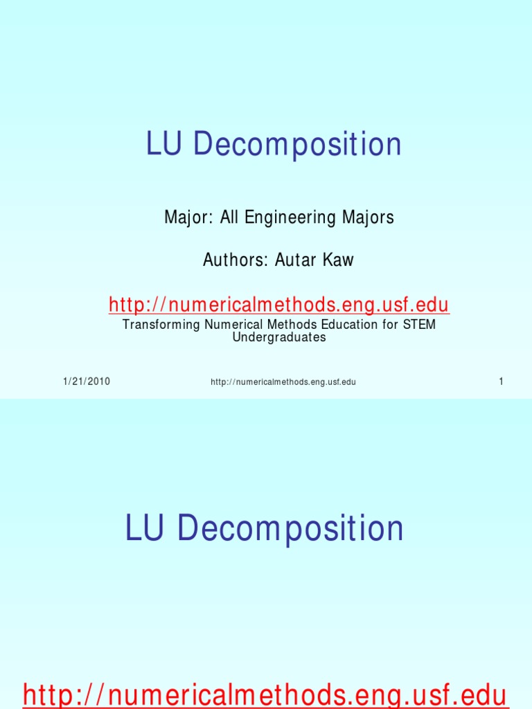 LU Decomp | PDF | Matrix (Mathematics) | Matrix Theory