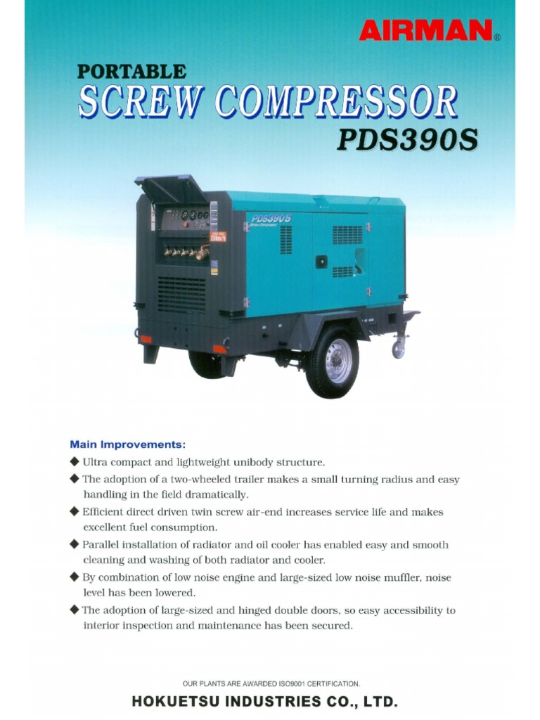Air Compressor Airman Pds390s | PDF