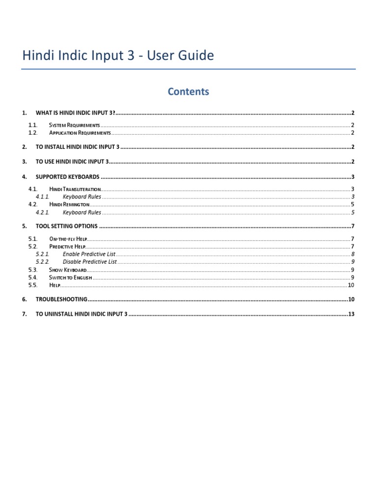 Hindi Indic Input 3-User Guide | PDF | Computer Keyboard | Windows 7