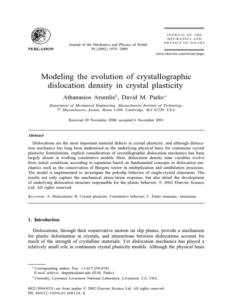 Ar Senlis 2002 | PDF | Dislocation | Elasticity (Physics)