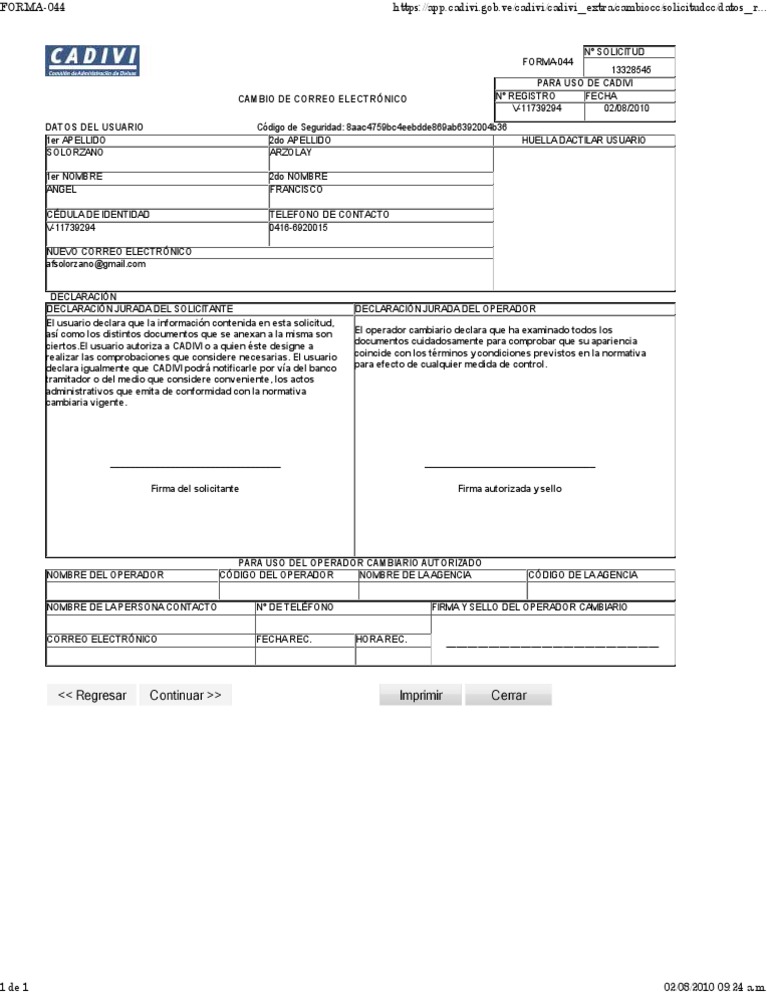 Forma 044 | PDF | Informática | Informática y tecnología de la información
