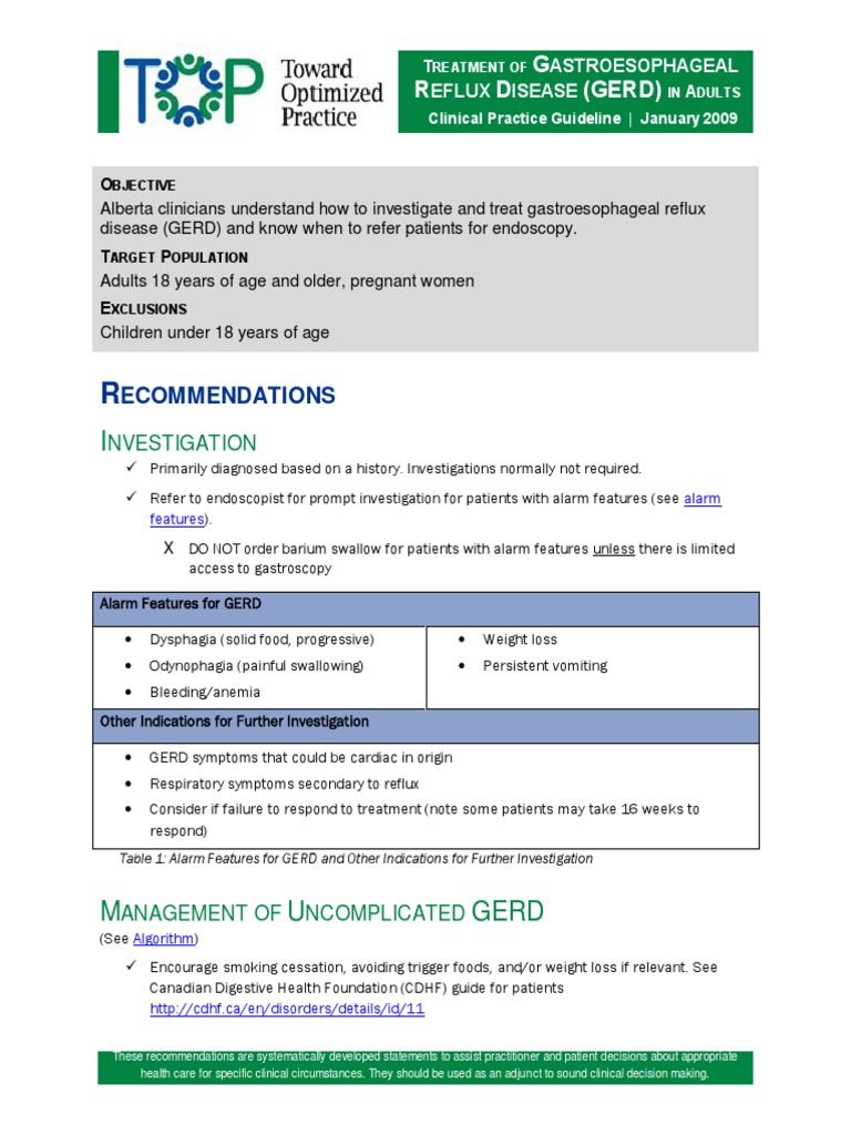 Gerd Guideline | Gastroesophageal Reflux Disease | Heartburn