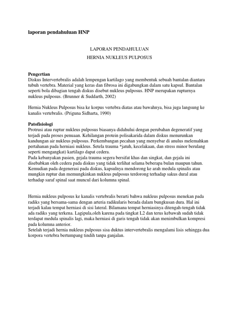 Laporan Pendahuluan HNP | PDF