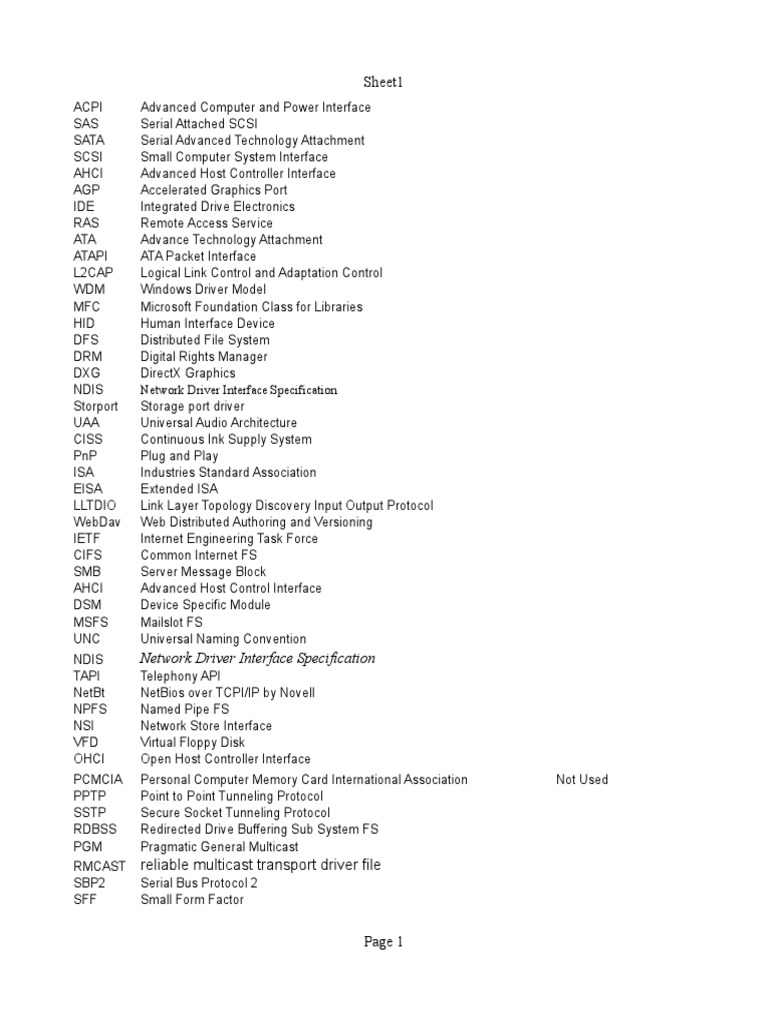 Sheet1: Network Driver Interface Specification | PDF