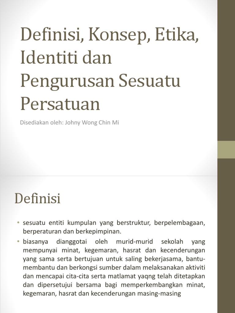 Definisi, Konsep, Etika, Identiti Dan | PDF