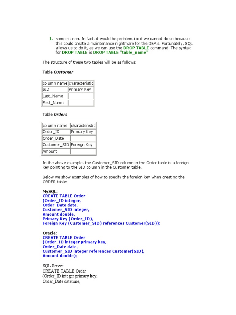 SQL Commands | PDF | Database Index | Table (Database) SQL Commands | PDF | Database Index | Table (Database)