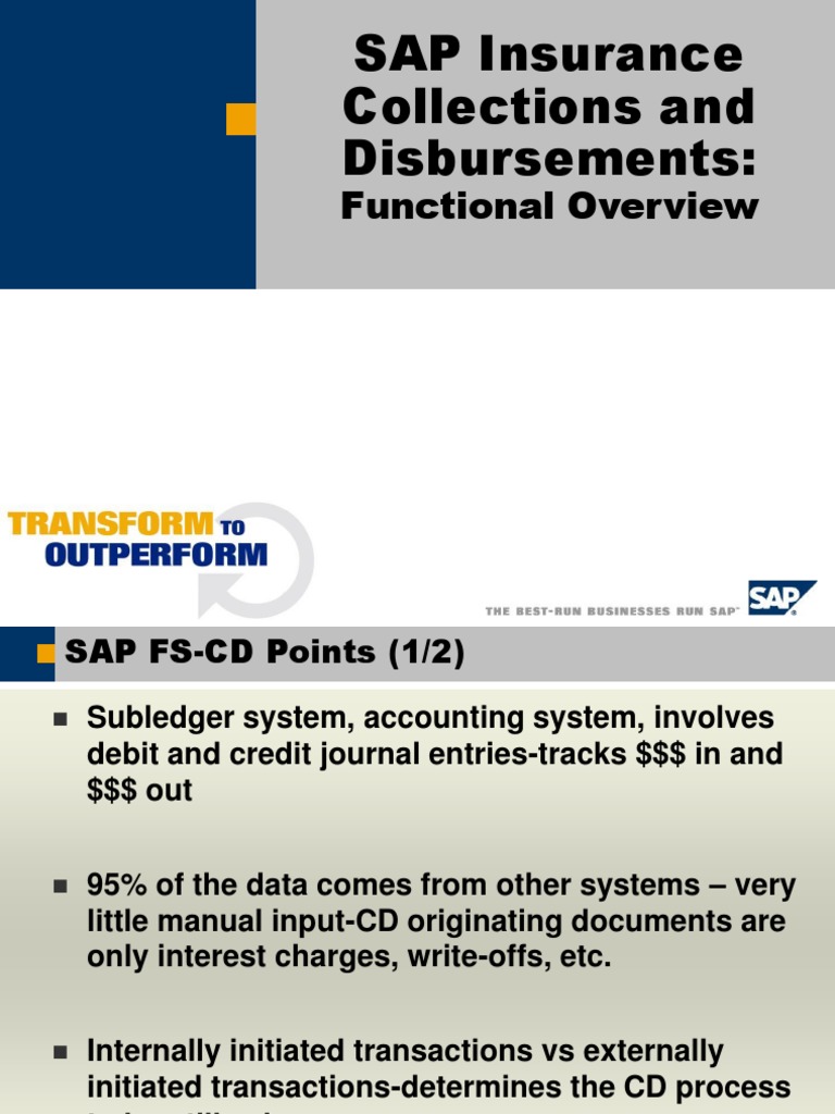 SAP Insurance Collections and Disbursements: Functional Overview | PDF ...