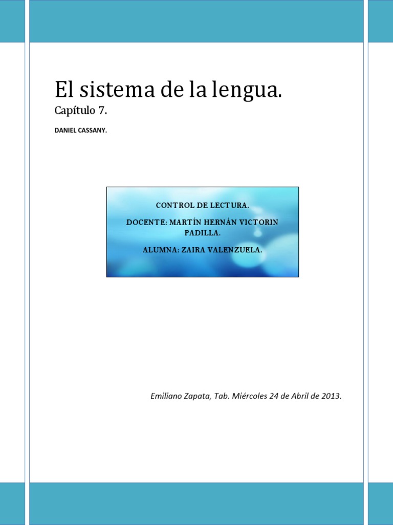 Avance Capitulo 7 (Zaira Valenzuela Luna) . | PDF | Palabra | Lingüística
