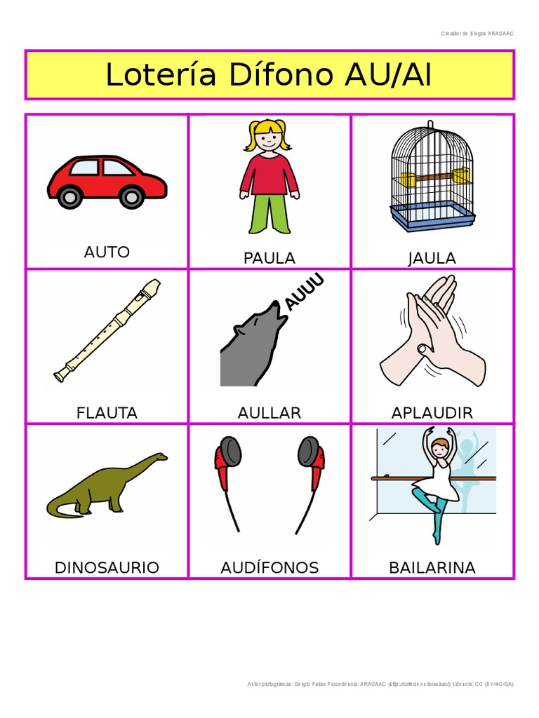 Lotería de Palabras con AU/AI | PDF