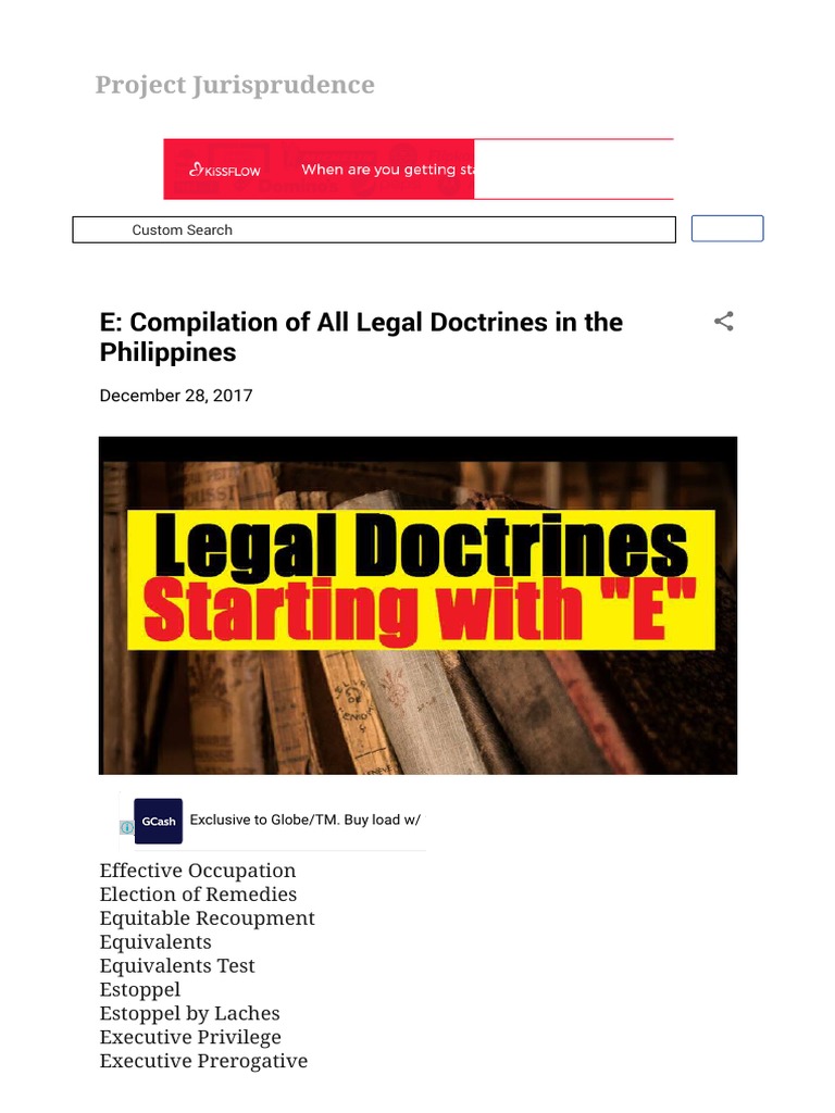 Philippine Legal Doctrines Compilation | PDF | Estoppel | Common Law