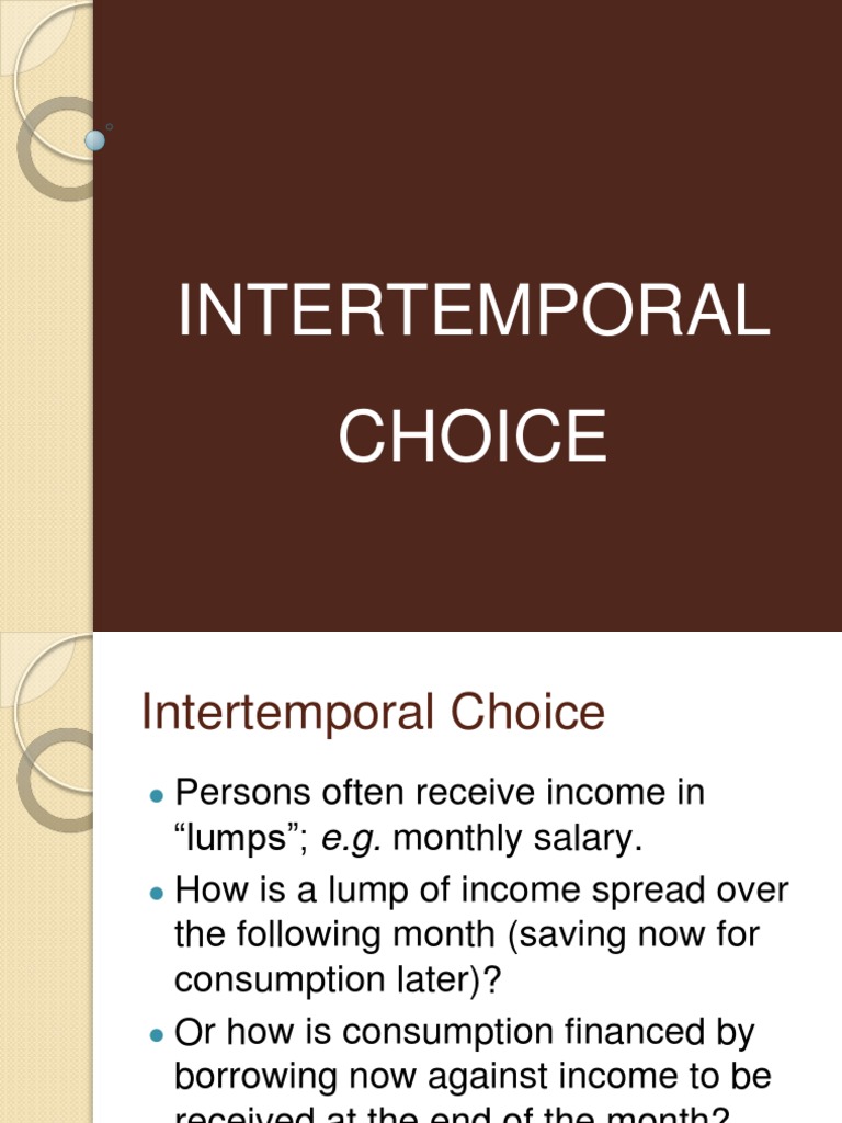 Intertemporal Choice - Class Lecture - Remodified | PDF | Interest ...