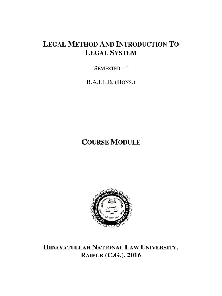 Syllabus of Legal Method (2016 - 17) | PDF | Judiciaries | Jurisprudence