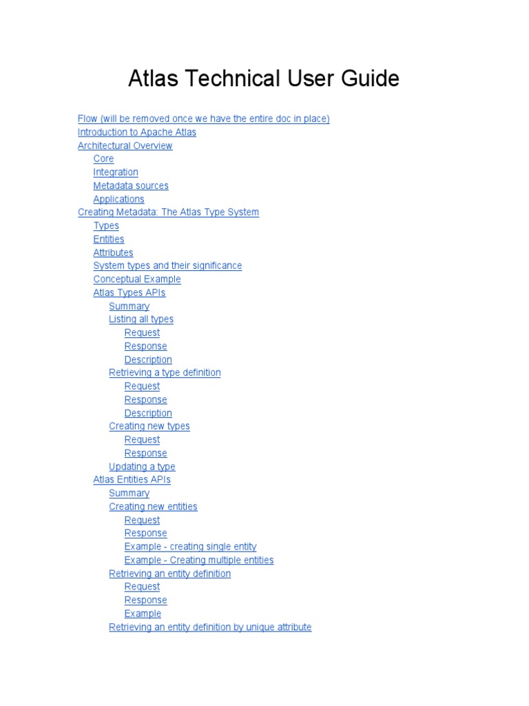Atlas Technical User Guide | PDF | Metadata | Data Type