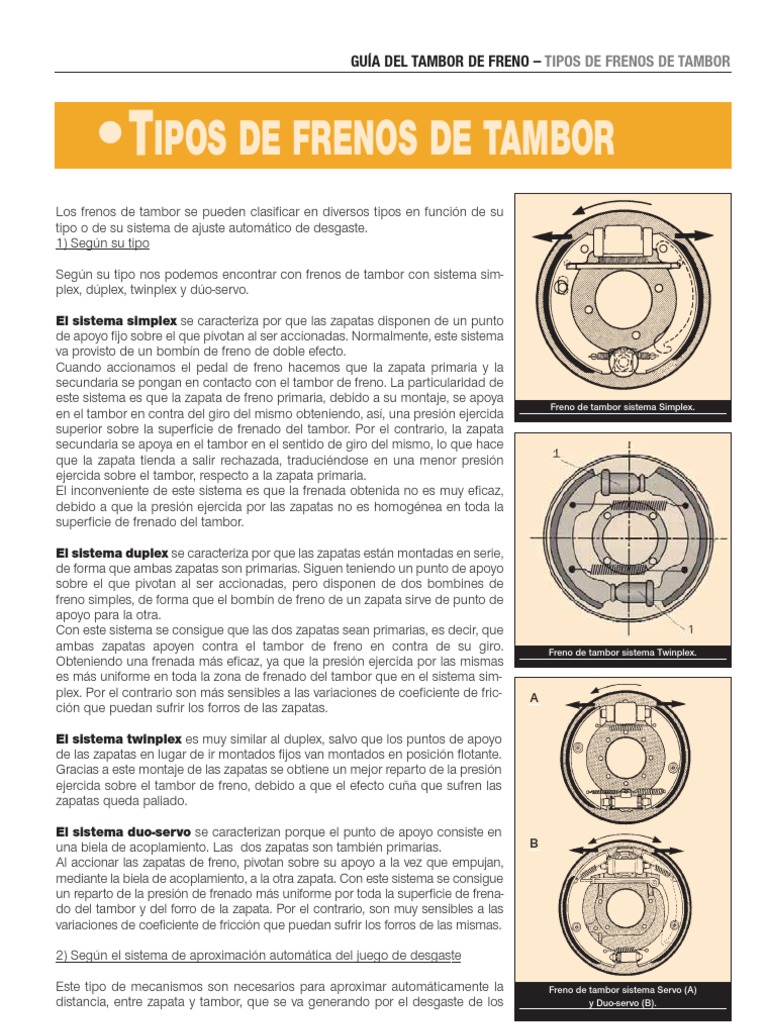 Tipos de Frenos de Tambor
