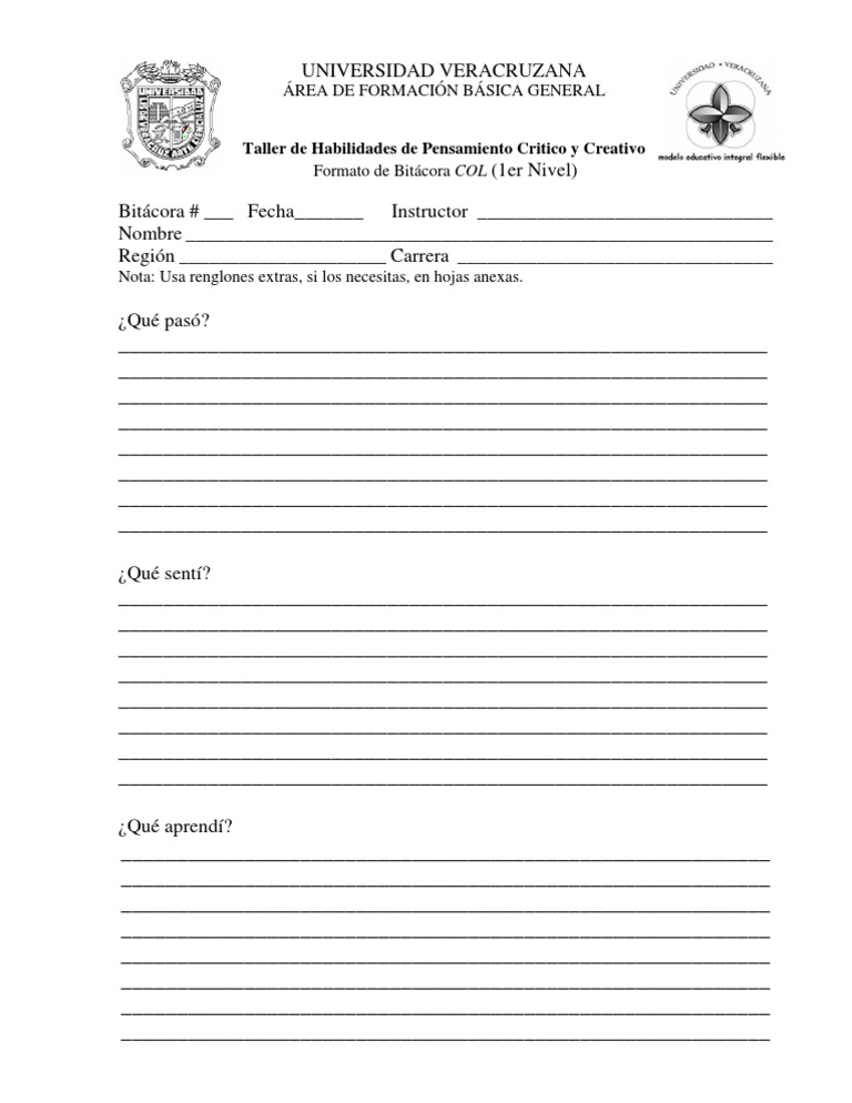 Formato de Bitacora Col | PDF